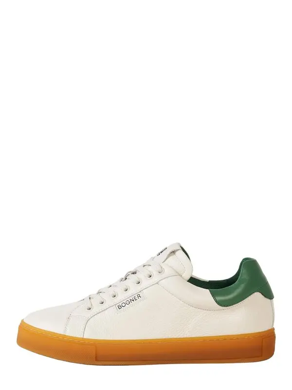 Bogner Low Top Leather Sneakers - Off-white/green