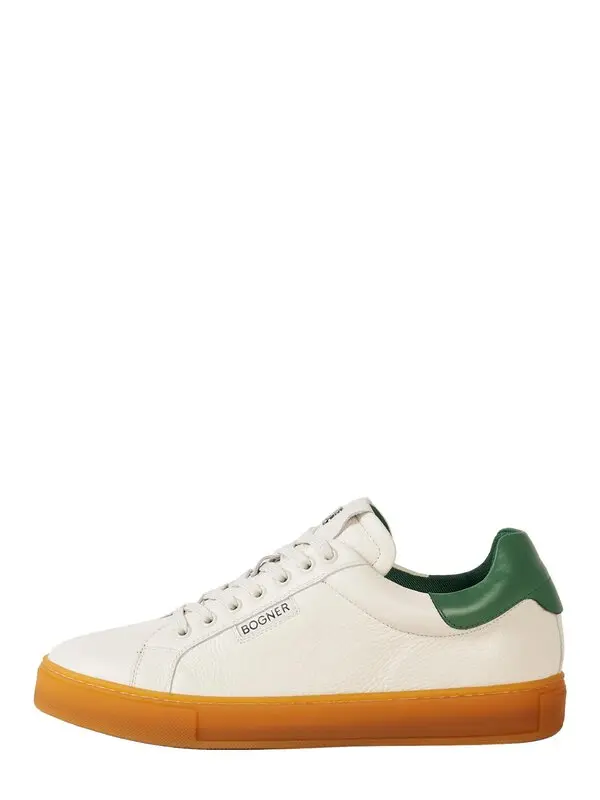 Bogner Low Top Leather Sneakers - Off-white/green