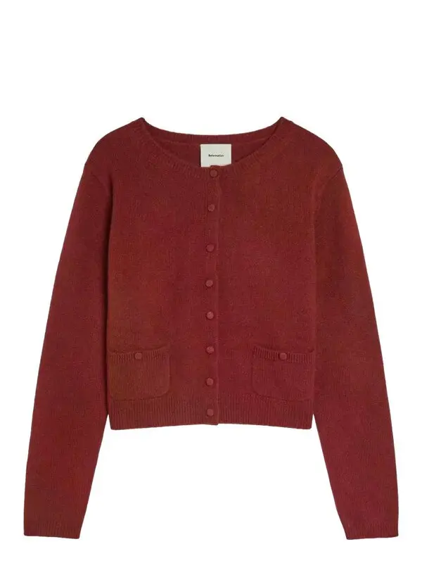REFORMATION Clara Patch-pocket Cardigan - Red