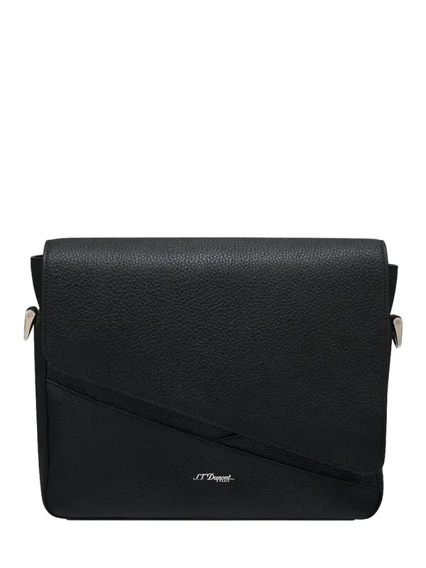 S.t. Dupont Neo Capsule Grained-leather Messenger Bag - Black