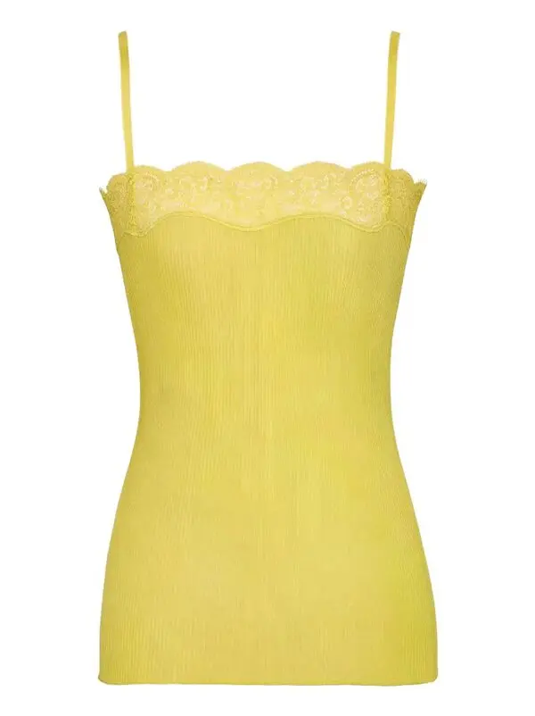 Saint Laurent Lace-trim Tank Top - Yellow
