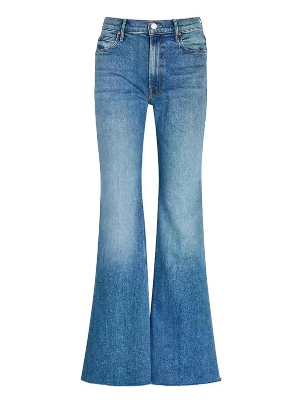 MOTHER Frayed Flared Jeans - Blue