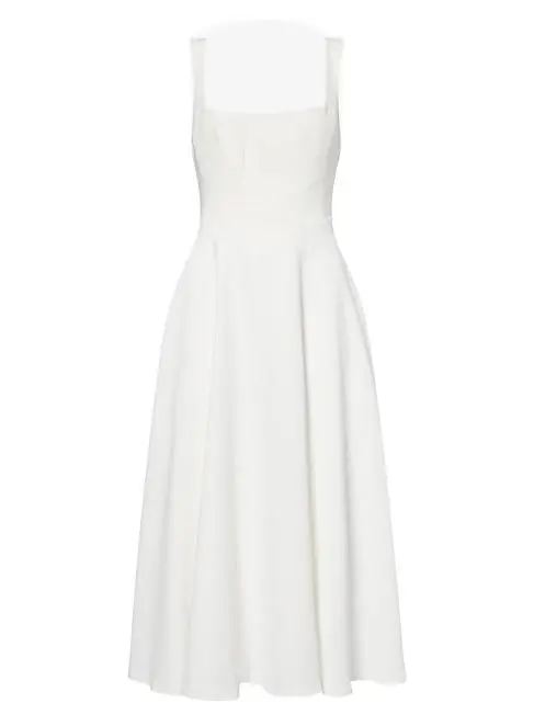 Oddmuse Woven Midi Dress - White