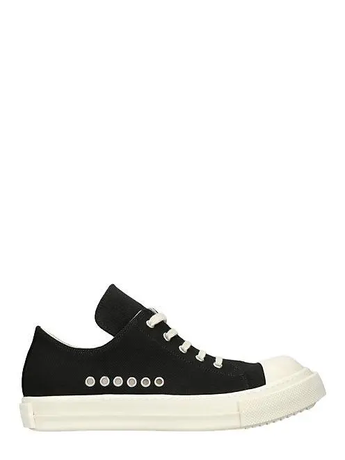 Rick Owens Eyelet Canvas Trainers - Black