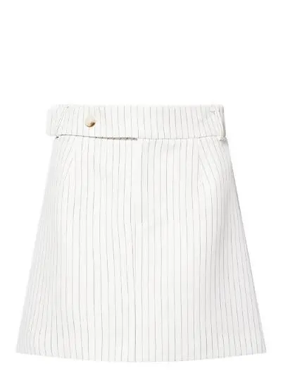 Oddmuse Pinstripe Woven Mini Skirt - White