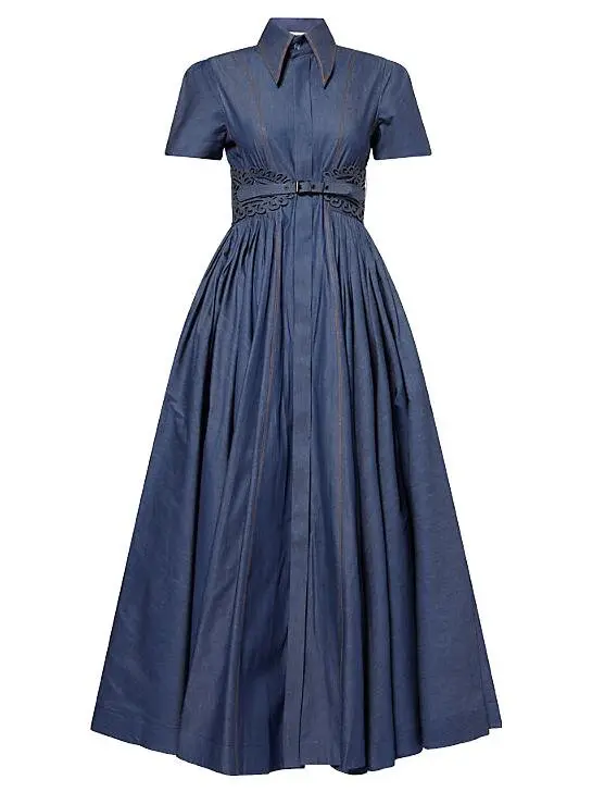 Mona Alshebil Henna Belted Maxi Dress - Denim