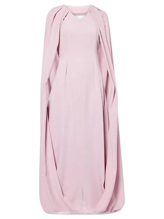 Mona Alshebil Caped-sleeve Woven Maxi Dress - Pink