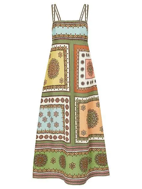 ALEMAIS Alémais X Lrnce Contina Day Linen-blend Midi Dress - Multi