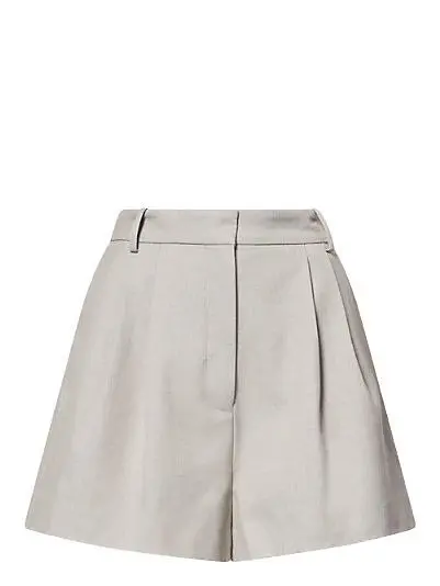 Oddmuse Tailored High-rise Woven Shorts - Grey