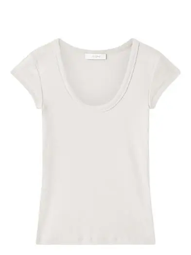 JOSEPH Saba Round-neck Top - White