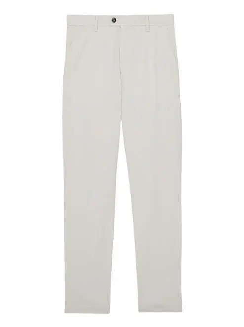 REISS Dobby Straight-leg Trousers - Off White