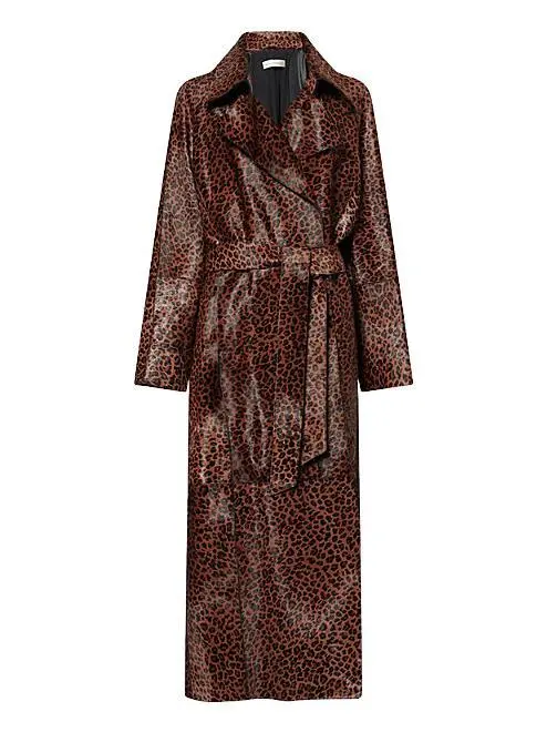 Nour Hammour Althea Leopard-print Pony Hair-leather Coat - Deep Leopard