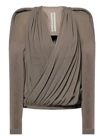 Rick Owens Maria Wrap Silk Blouse - Dust