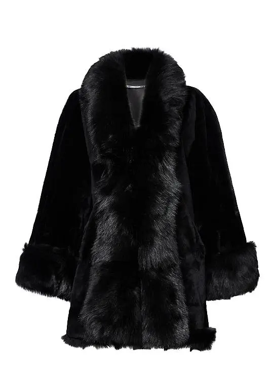 Nour Hammour Shearling Coat - Black