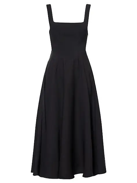 Oddmuse Woven Midi Dress - Black