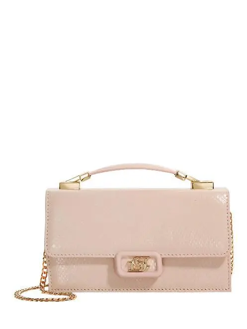 DUNE Top-handle Leather Box Bag - Blush Rept Print Leather