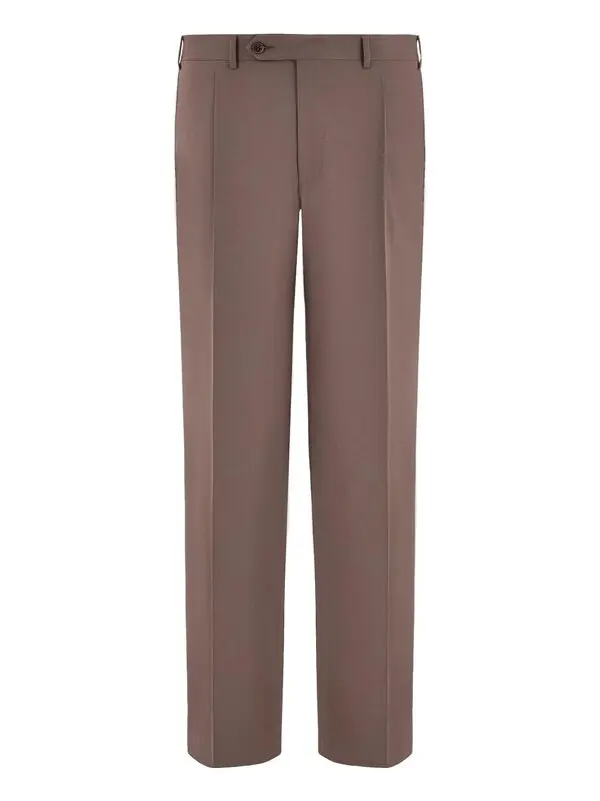 Canali Regular-fit Stretch Wool Pants - Brown