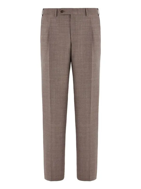 Canali Wool Regular-fit Pants - Brown