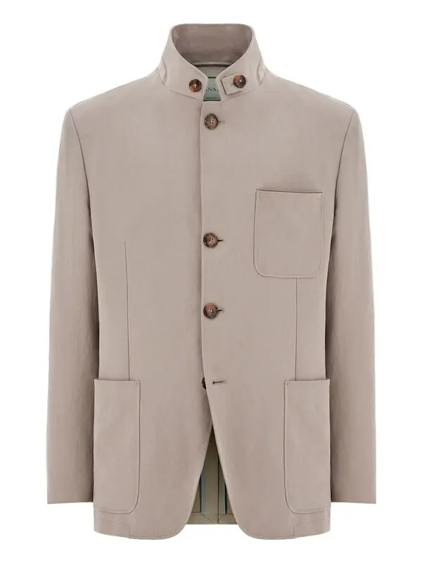 Canali Bruma Regular-fit Linen Jacket - Beige