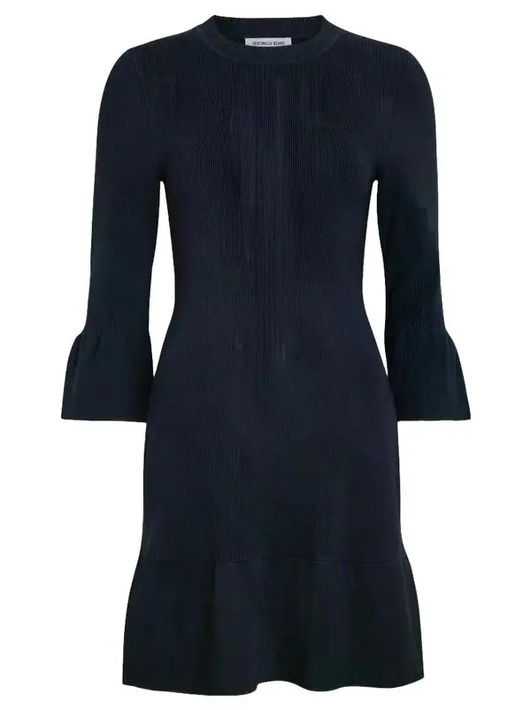 Veronica Beard Portia Ruffled Mini Dress - Blue