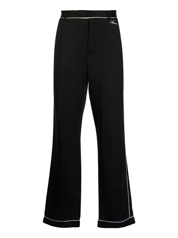 Amiri Straight-leg Satin Trousers - Black