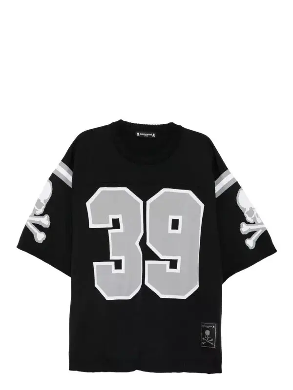 MASTERMIND WORLD Number Appliqué Football Jersey - Black
