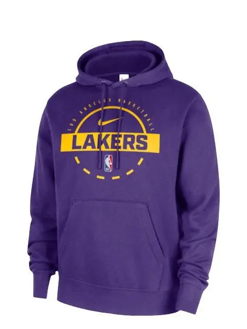 Nike Los Angeles Lakers Club Practice Pullover Hoodie - Purple