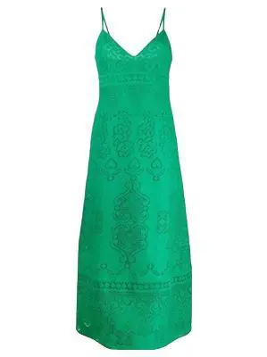 Valentino Garavani Garavani Heavy Lace Long Dress - Green