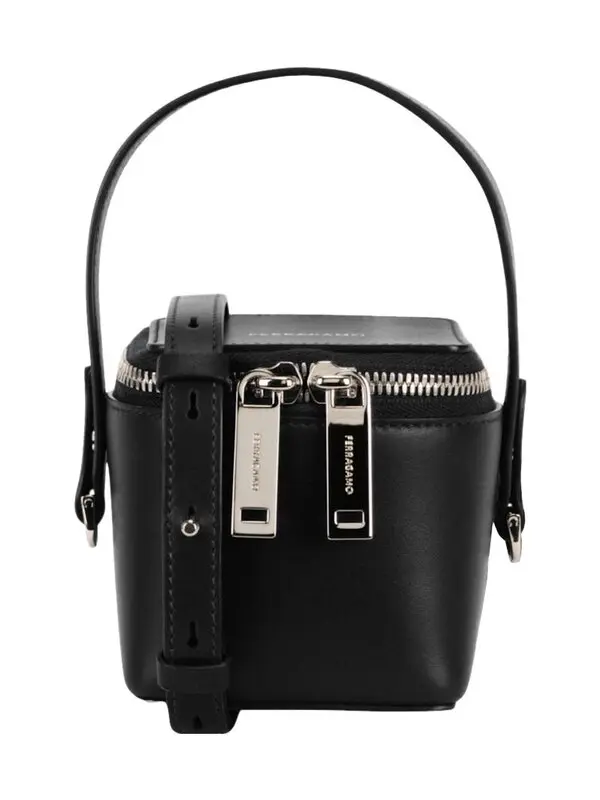 FERRAGAMO Micro Ziparound Shoulder Bag - Black