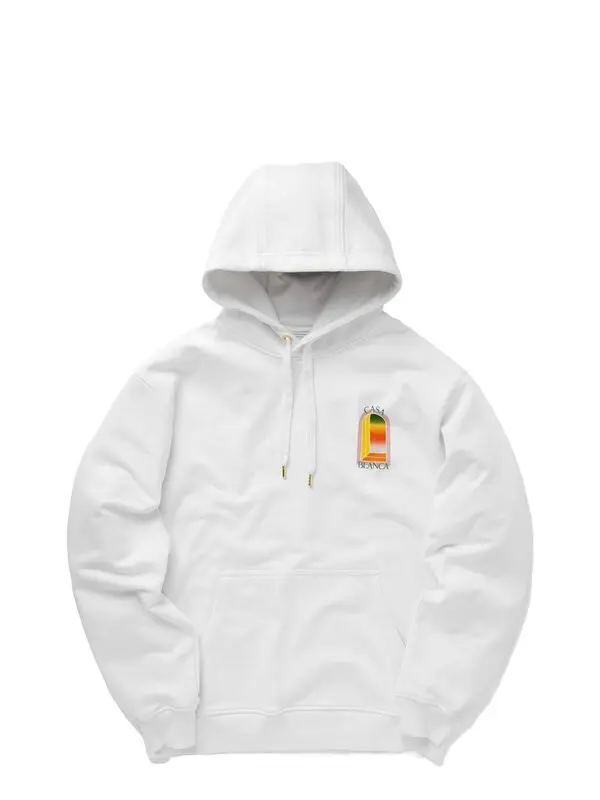 Casablanca Gradient Arch Logo Hooded Sweatshirt - White