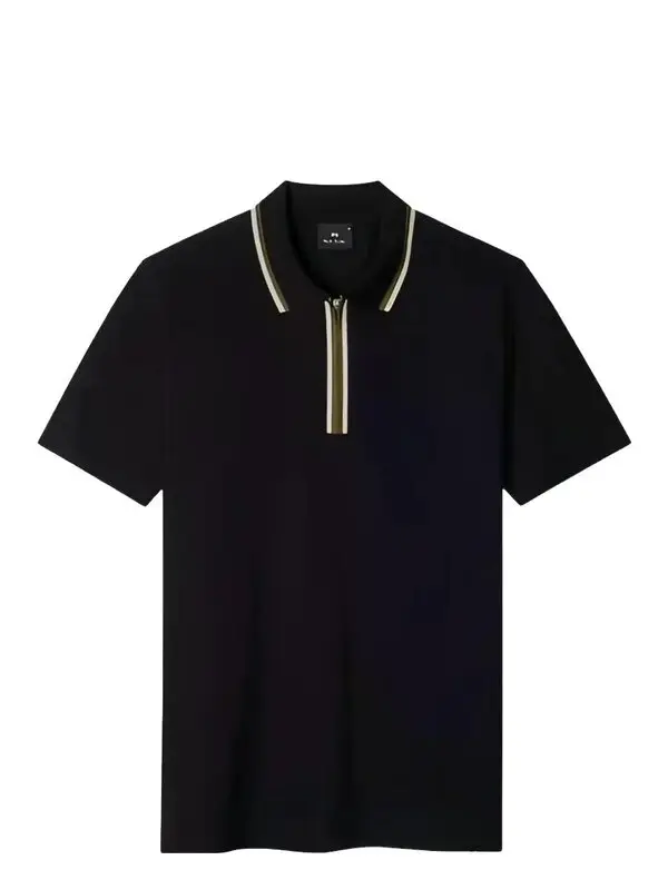 MPS Striped-trim Polo Shirt - Black