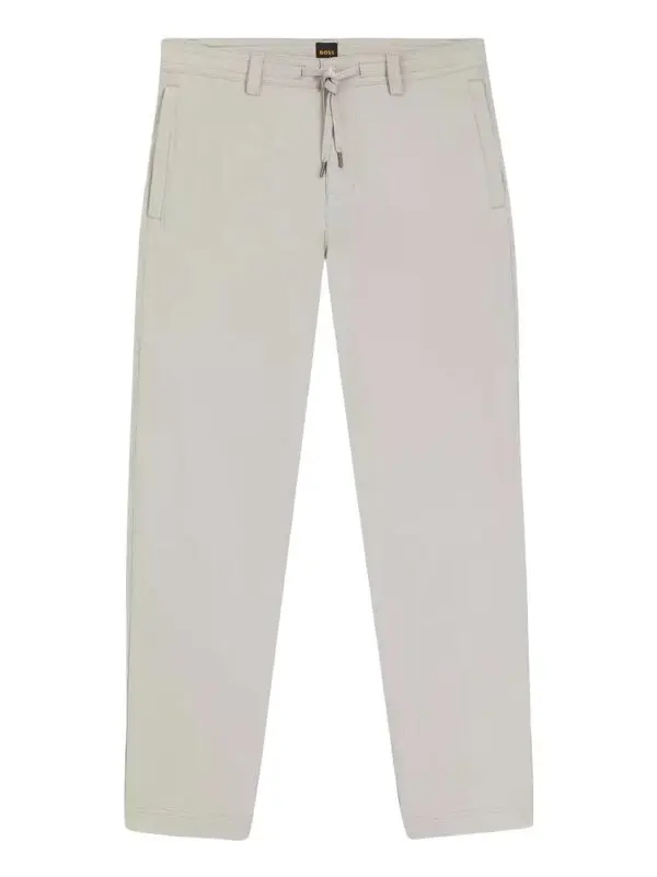 BOSS Drawstring-waist Chino Trousers - Grey