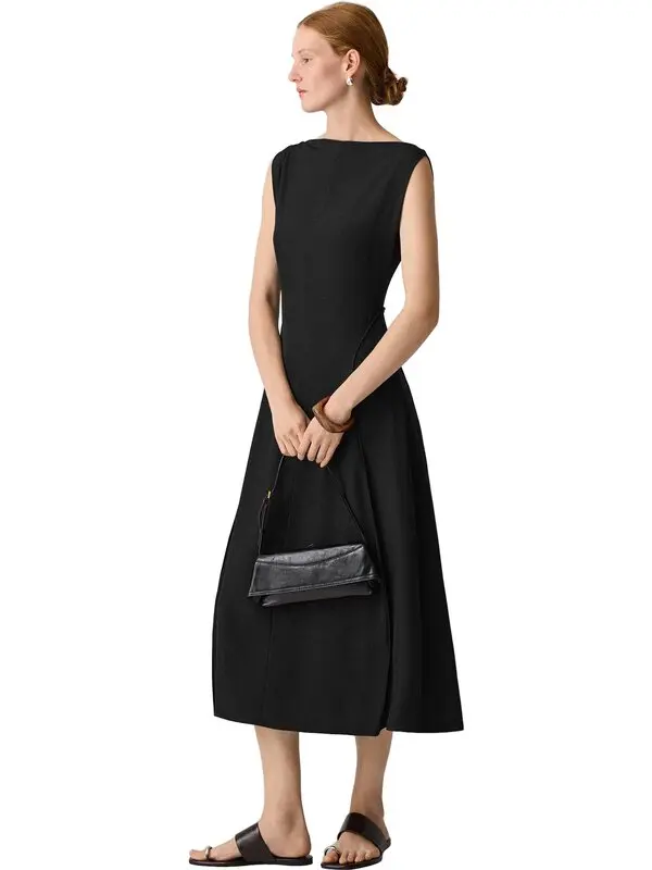 Theory Draped Midi Dress - Black