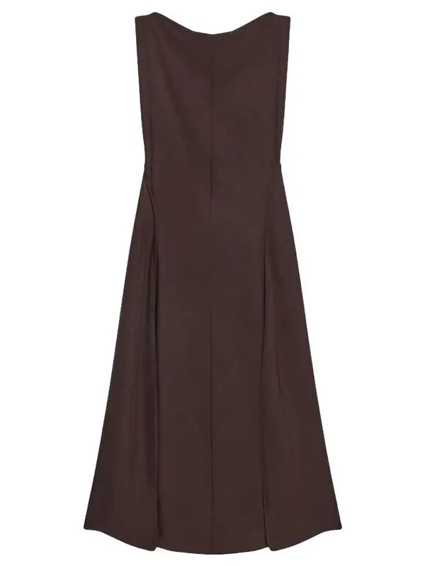 Theory Draped Midi Dress - Dark Brown