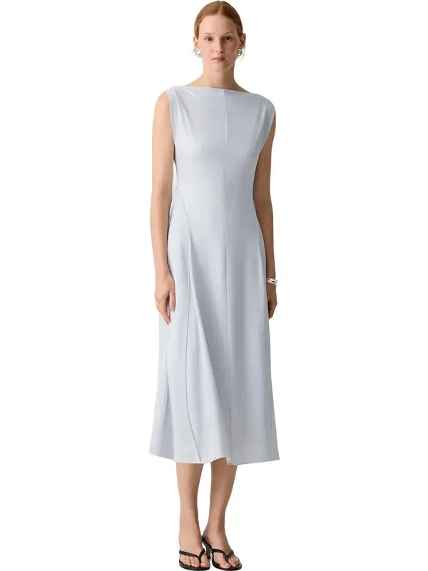 Theory Draped Midi Dress - Pastel Grey