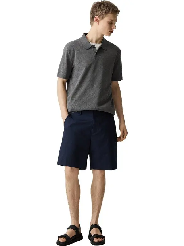 Theory Standard Chino Short In Moonsoft Cotton - Baltic
