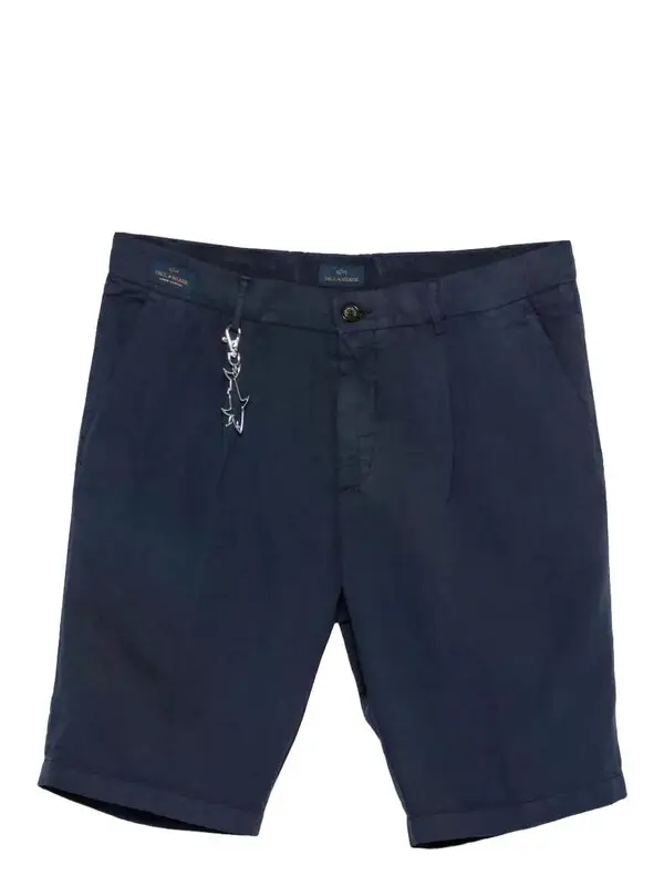 Paul & Shark Pleated Cotton Shorts - Blue