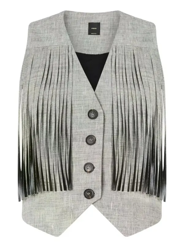 Pinko Fringed Gilet - Grey