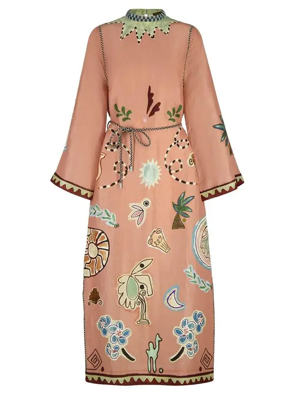ALEMAIS Laurence Print Midi Dress - Pink