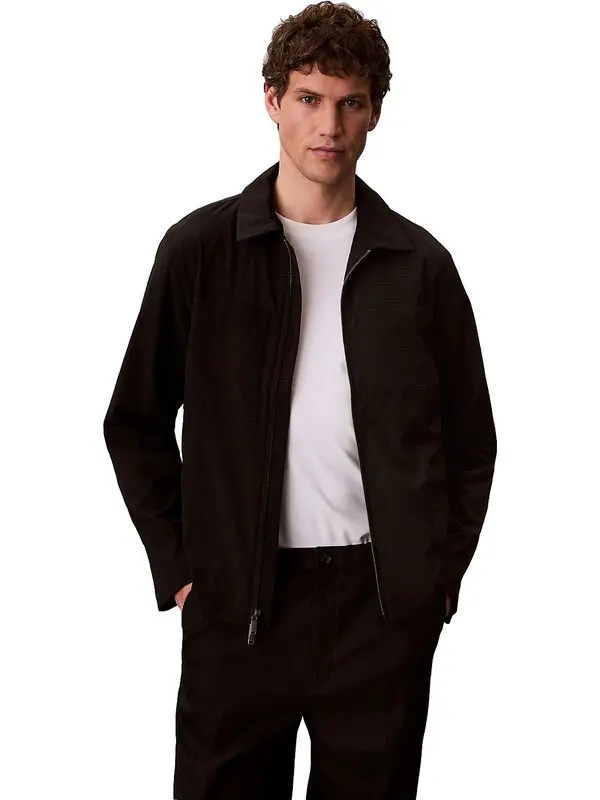 Calvin Klein Seersucker Blouson Jacket - Black