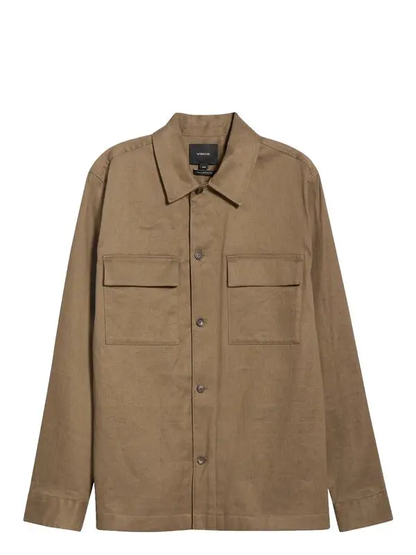 Vince Stretch Linen & Cotton Chore Coat - Kalamata