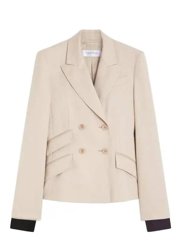 Max Mara Wool, Mohair, And Silk Double-breasted Blazer - Sand