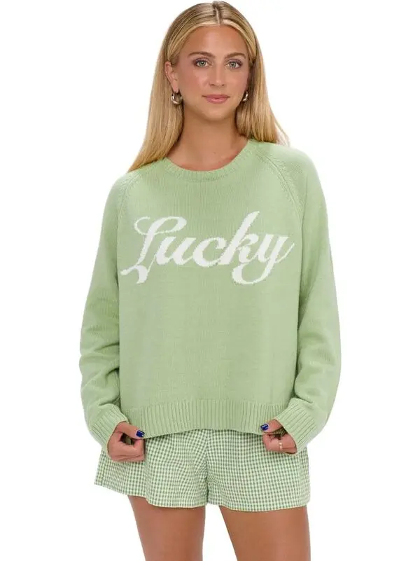 Show Me Your Mumu Relaxed-fit Crew Neck Sweater - Lucky Graphic Knit