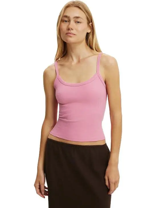 COTTON ON Goldie Rib Scoop Cami - Light Orchid