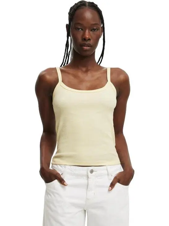 COTTON ON Goldie Rib Scoop Cami - Vanilla Glow