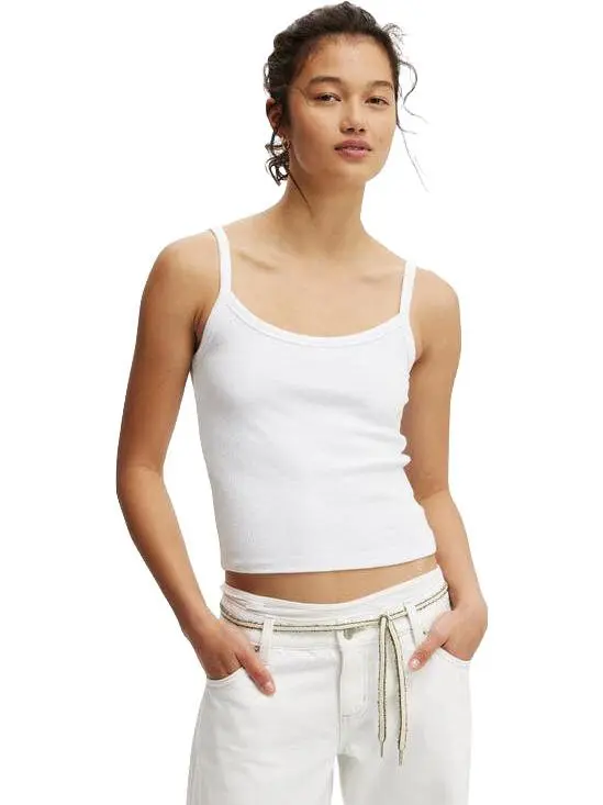 COTTON ON Goldie Rib Scoop Cami - White