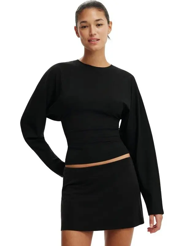 COTTON ON Blair Batwing Long Sleeve - Black