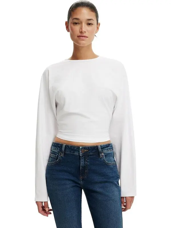 COTTON ON Blair Batwing Long Sleeve - White