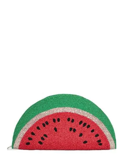 SIMONMILLER Beaded Lune Clutch - Watermelon