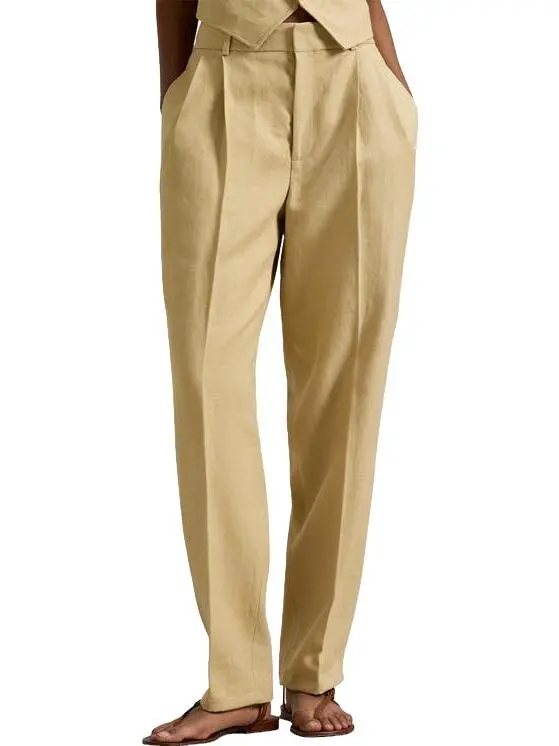 Polo Ralph Lauren Tapered Pleated Hemp Pants - Dune Tan